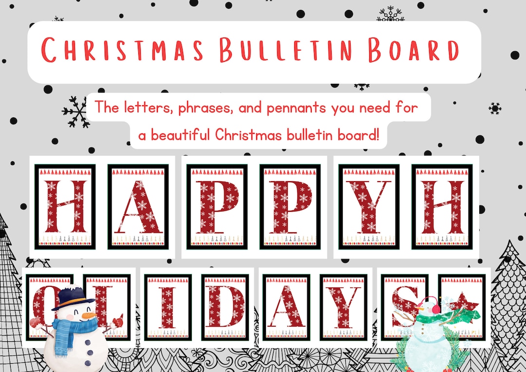 Christmas, Winter Bulletin Board, Door Decor - Etsy
