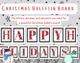 Merry Christmas Winter Bulletin Board Door Decor Happy Holiday or ...