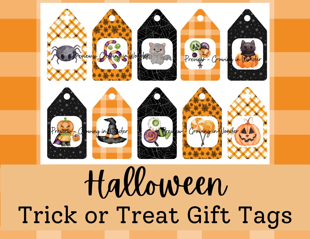 Halloween Printable Gift Tags - Etsy