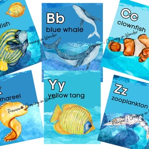 Ocean Animal, Under the Sea Alphabet Posters, Printable Classroom Decor ...