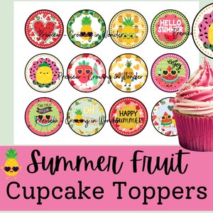 Printable Summer Cupcake Toppers, Summer Fruit Theme - Etsy