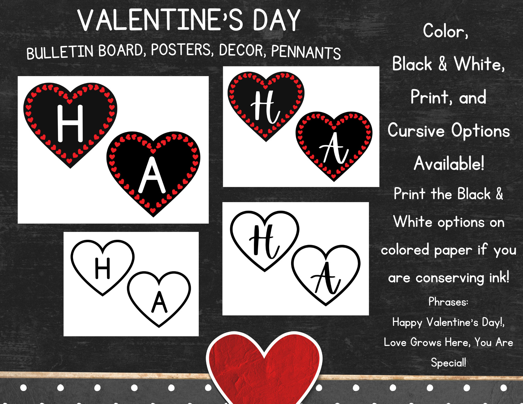 Valentine's Day Bulletin Board, Posters, Pennants, Decor - Etsy