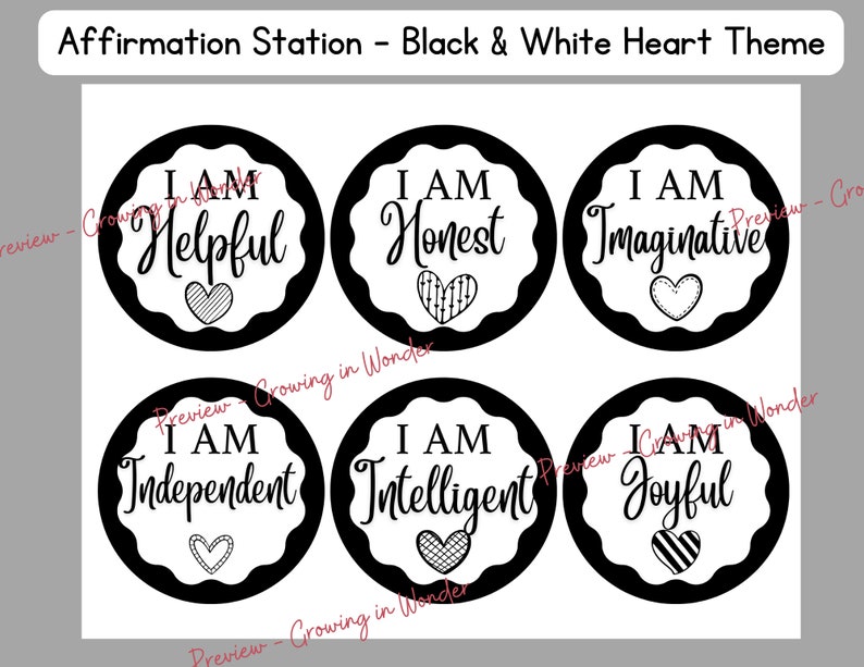 Black and White Affirmation Station, - Etsy