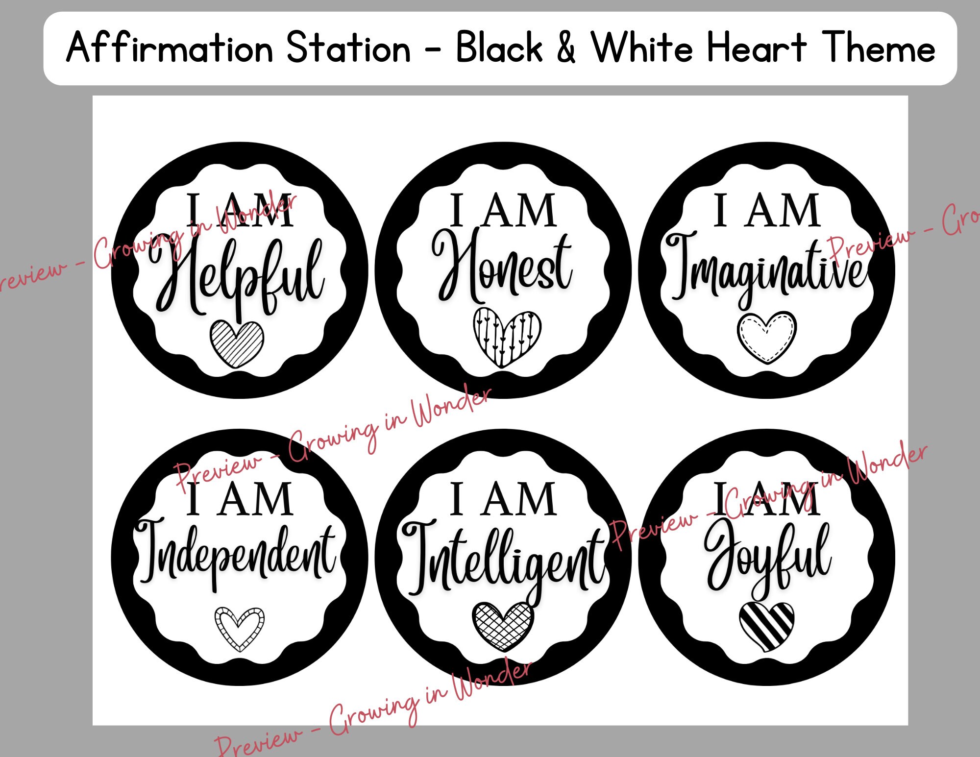 Black and White Affirmation Station, - Etsy