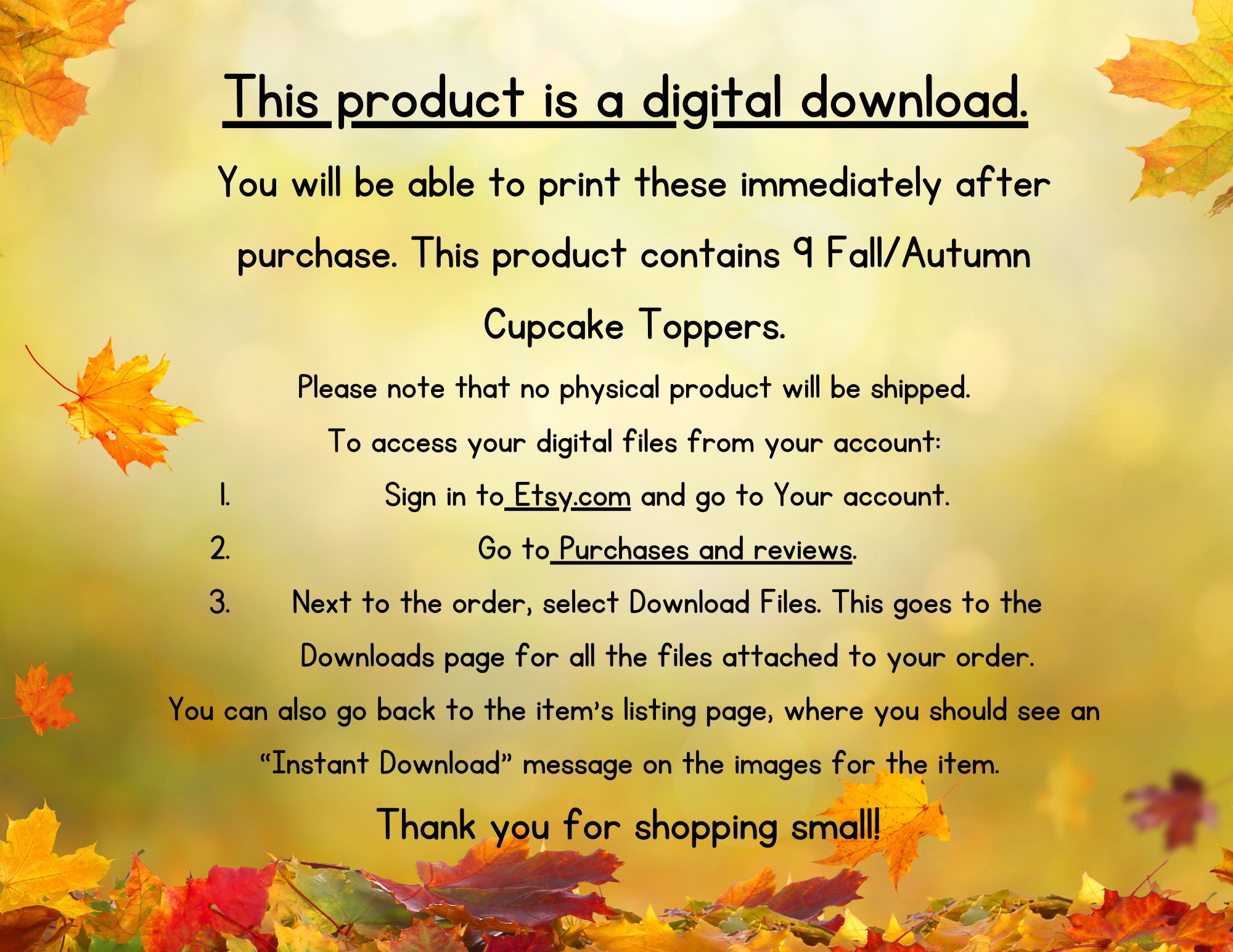 Fall Cupcake Toppers, Printable Fall Baking Decor - Etsy