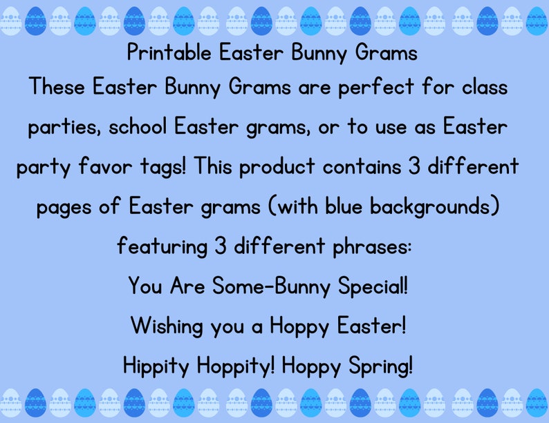 Easter Bunny Grams, Printable - Etsy