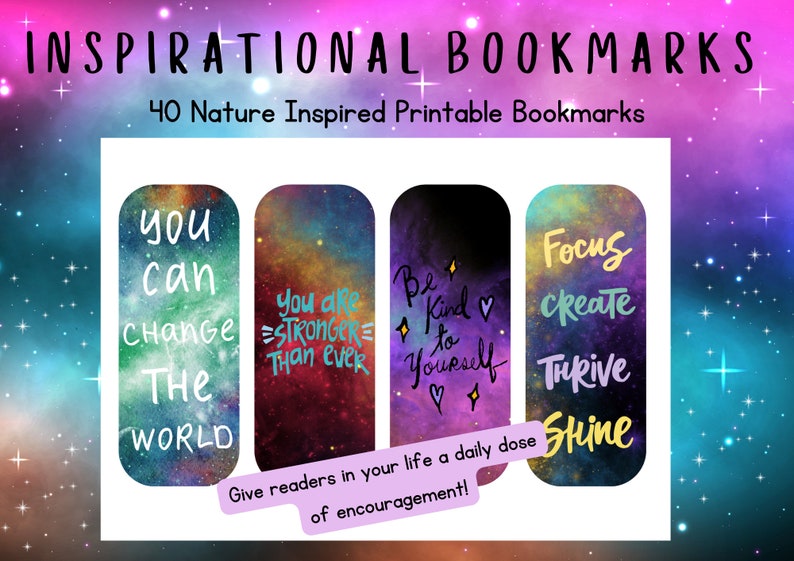 Inspirational Quotes Printable Bookmarks - Etsy