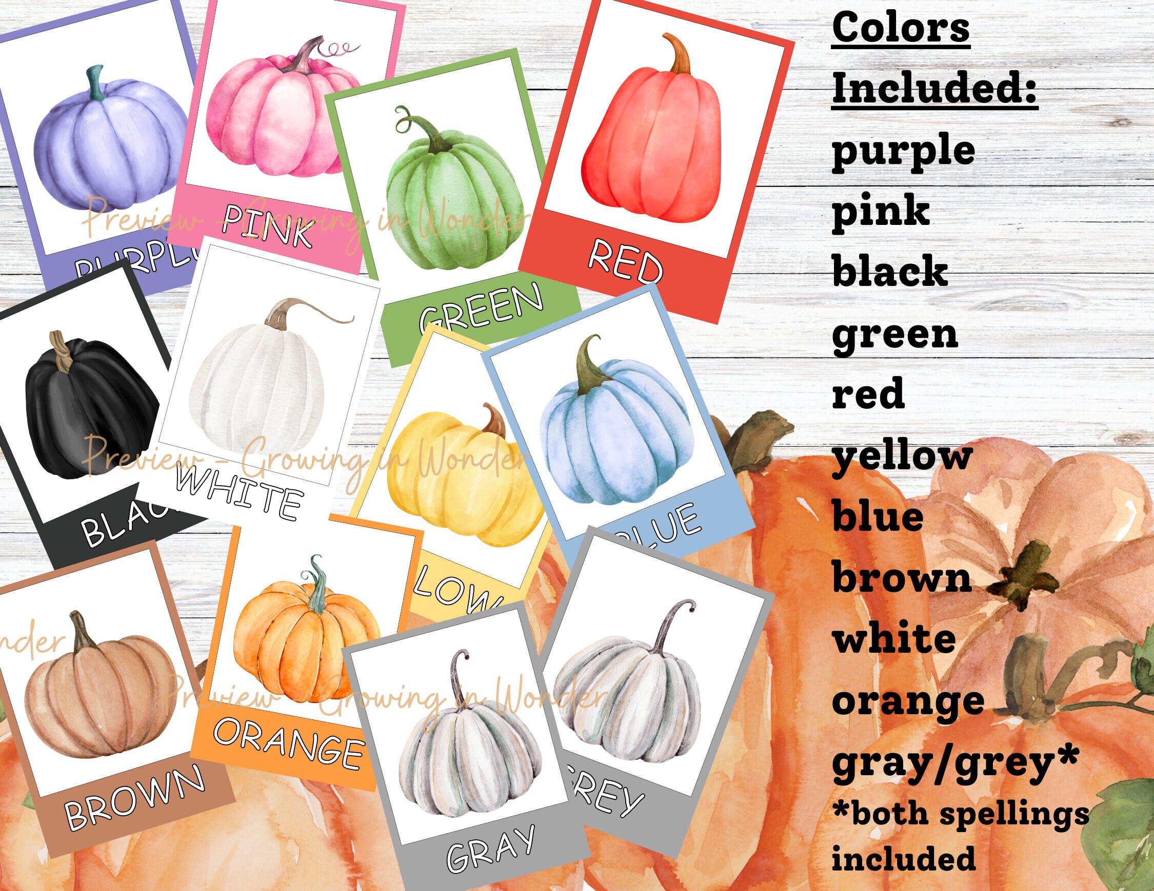 Fall Pumpkin Printable Color Posters - Etsy