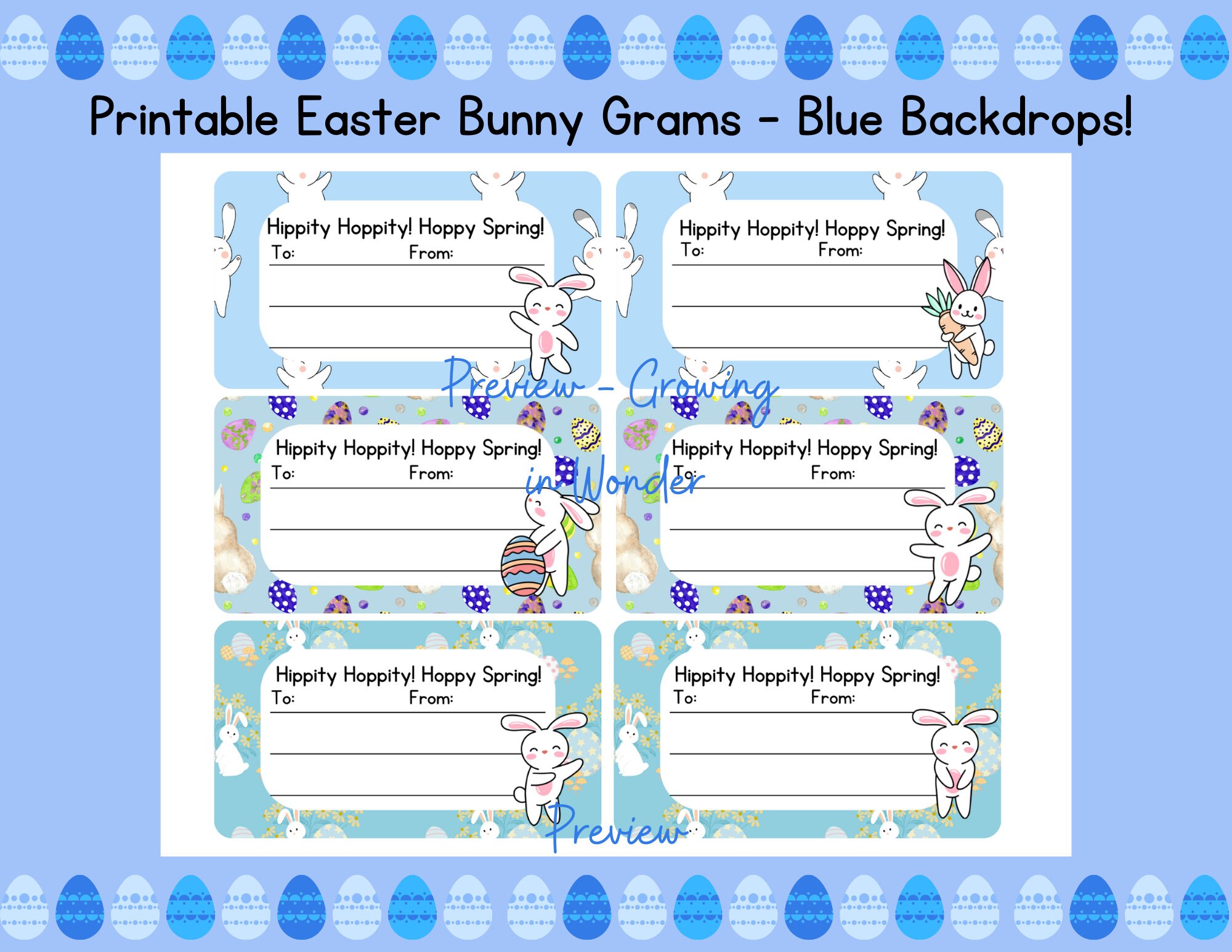 Easter Bunny Grams, Printable - Etsy