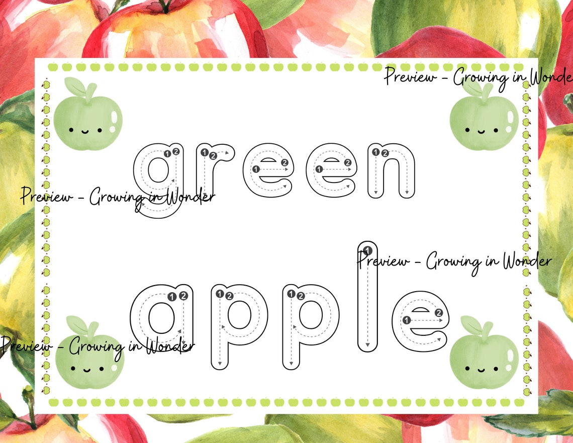 Apple Alphabet Tracing Mats: Letter Formation (printable) - Etsy