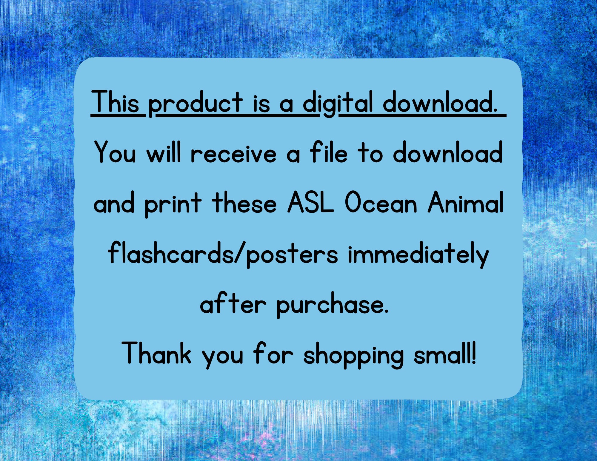 Sign Language Alphabet Watercolor Ocean Animal Flashcards, Posters - Etsy