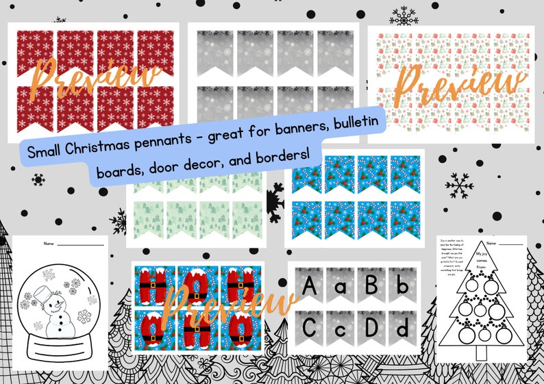 Christmas, Winter Bulletin Board, Door Decor - Etsy