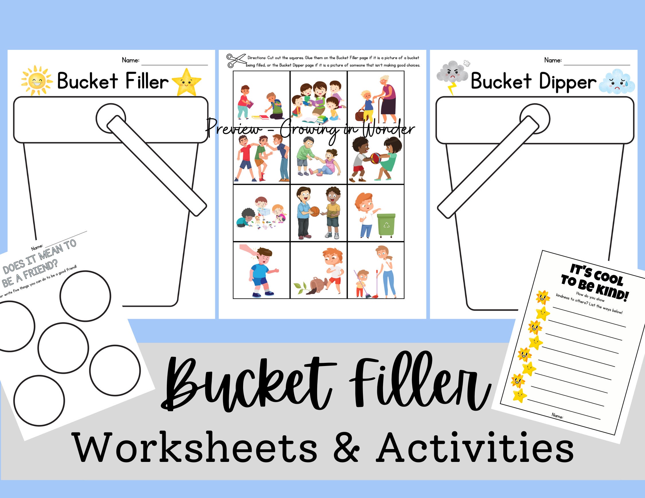 Bucket Filler Classroom Activity, Writing, Posters, Back to School - Etsy