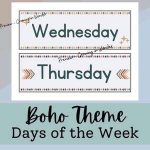 Days of the Week (boho Theme) - Etsy