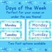 Ocean Themed Days of the Week Printable Cards, Calendar - Etsy