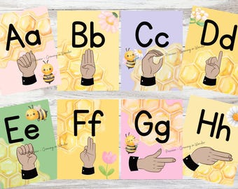 Honey Bee Theme ASL Alphabet Posters - Etsy