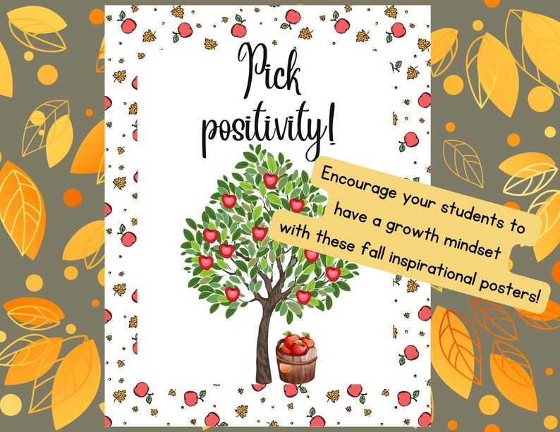Growth Mindset: Fall Themed Posters and Bulletin Board Headings - Etsy
