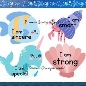 Under the Sea, Ocean Animal Affirmation Station - Etsy