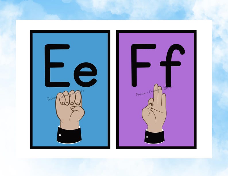 Alphabet Sign Language Printable Posters, Rainbow Colors, Back to ...