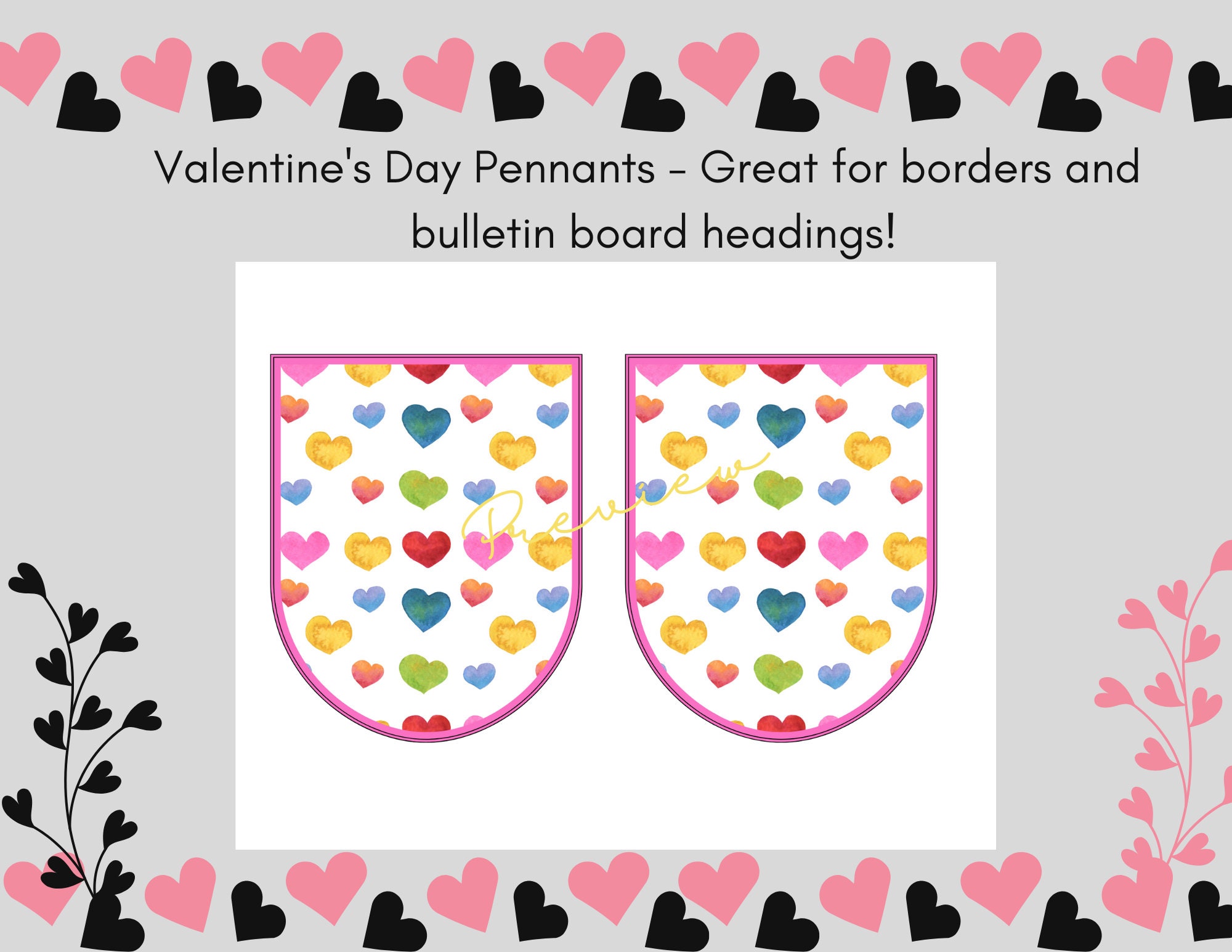 Valentine's Day Bulletin Board, Decor growth Mindset - Etsy