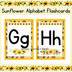 Alphabet Sunflower Cards - Etsy