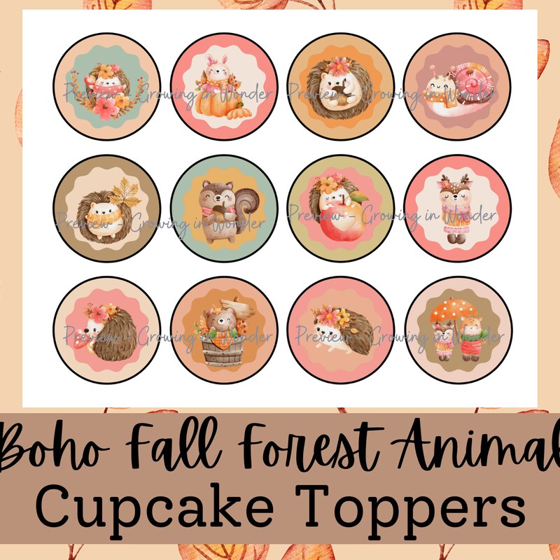 Woodland Cupcake Toppers - Etsy