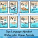 Sign Language Alphabet Watercolor Ocean Animal Flashcards, Posters - Etsy