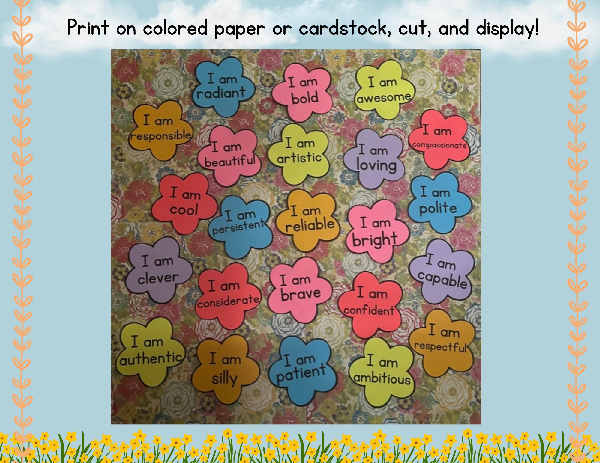 Positive Affirmations, Spring Theme - Etsy