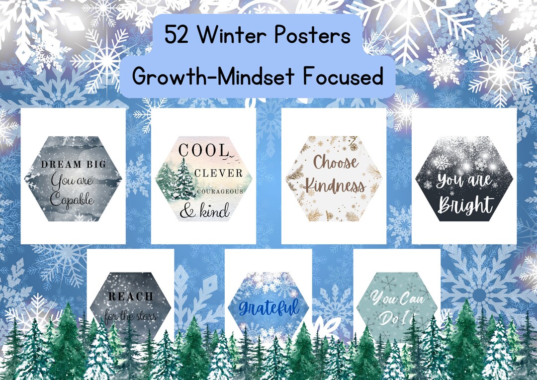 Winter Posters, Bulletin Board - Growth Mindset Inspired - Etsy