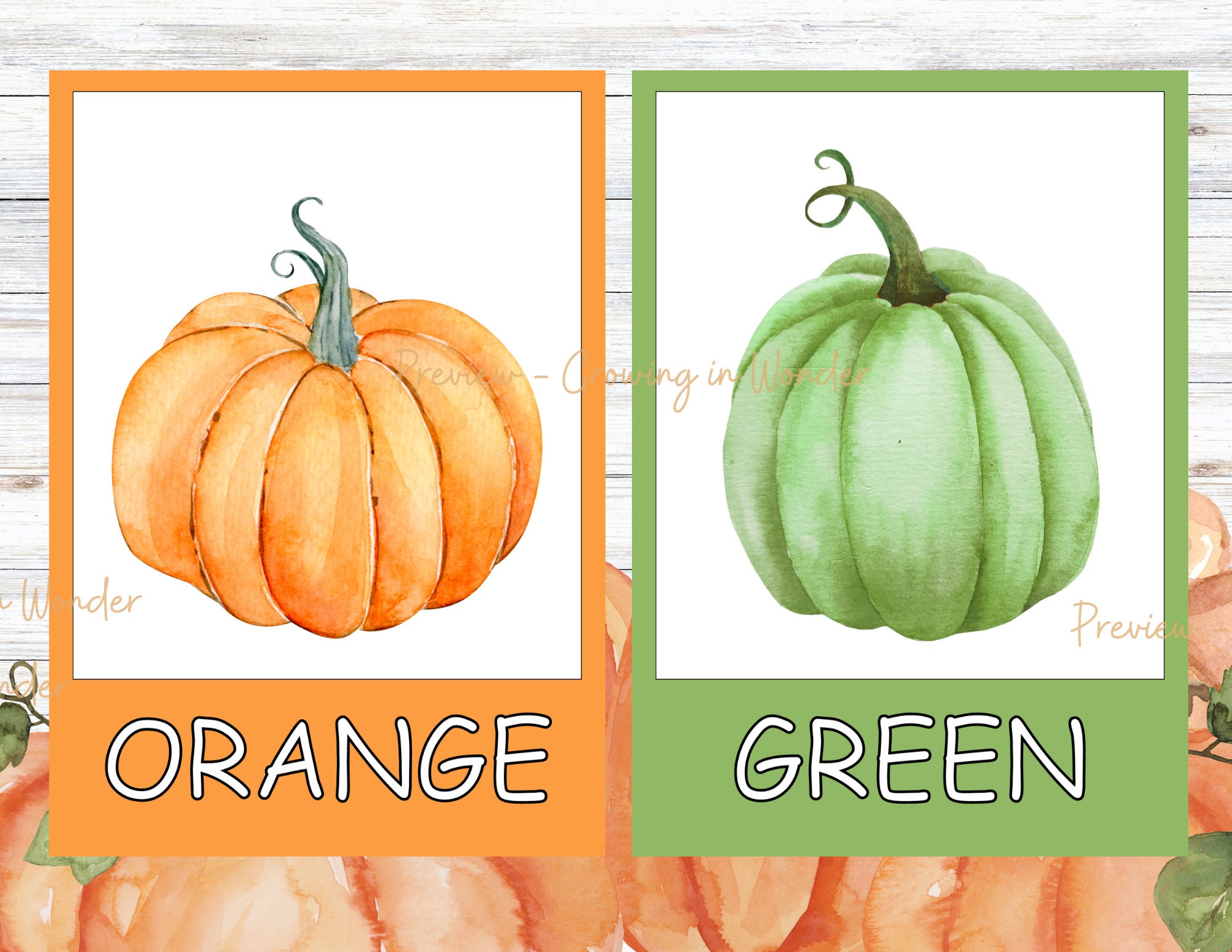 Fall Pumpkin Printable Color Posters - Etsy