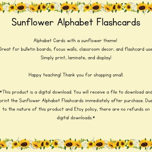 Alphabet Sunflower Cards - Etsy