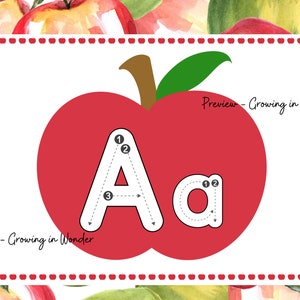 Apple Alphabet Tracing Mats: Letter Formation (printable) - Etsy