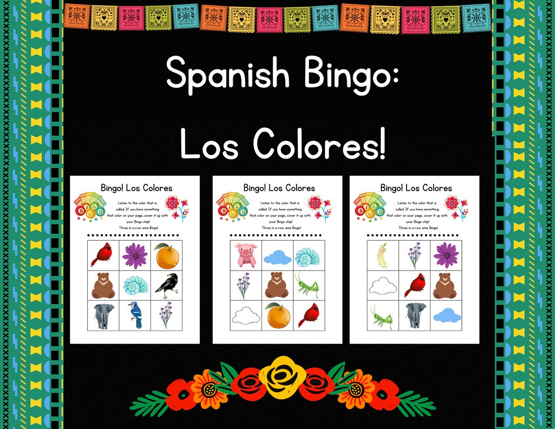 Spanish Bingo (colors) - Etsy