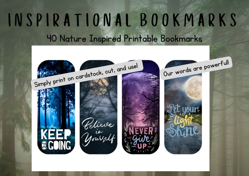 Inspirational Quotes Printable Bookmarks - Etsy