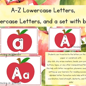 Apple Alphabet Tracing Mats: Letter Formation (printable) - Etsy
