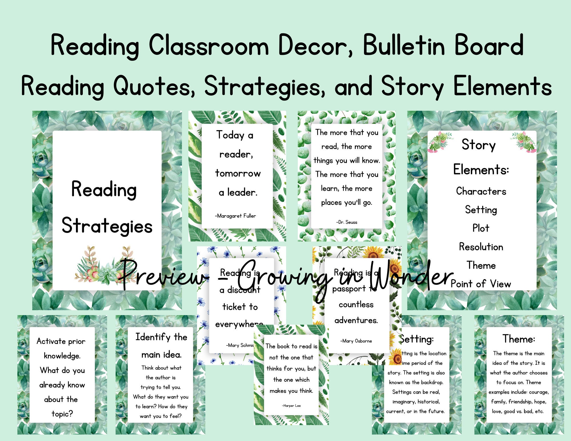 Classroom Decor, Reading Bulletin Board Posters, Reading Quotes, Story ...
