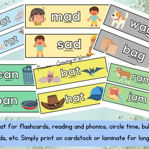 Phonics and Reading, Short A Cvc, Ccvc Flashcards and Puzzles - Etsy