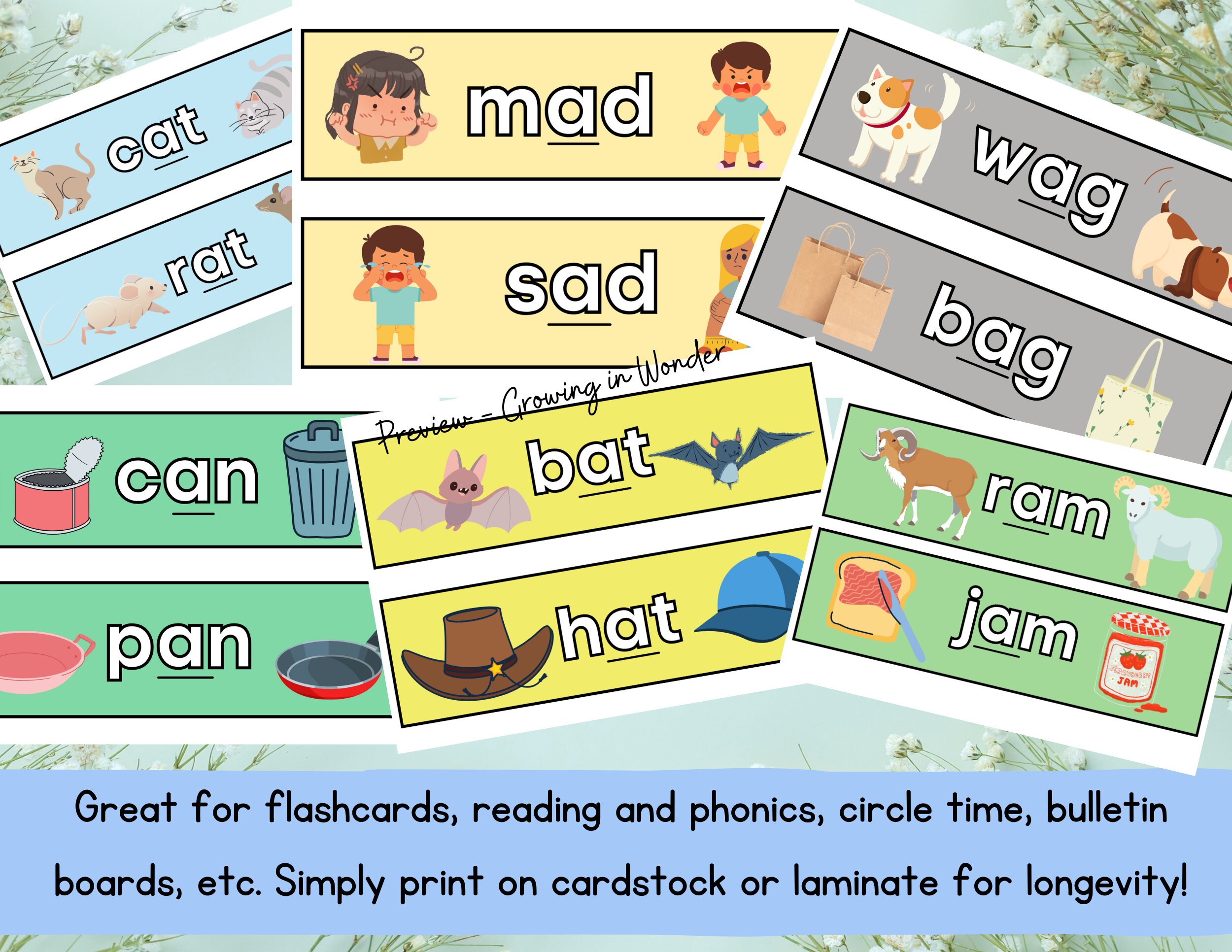 Phonics and Reading, Short A Cvc, Ccvc Flashcards and Puzzles - Etsy