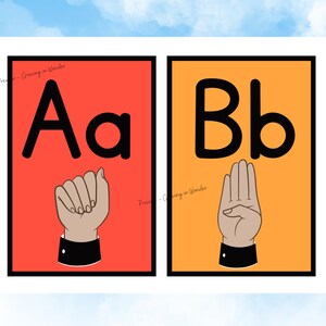 Alphabet Sign Language Printable Posters, Rainbow Colors, Back to ...
