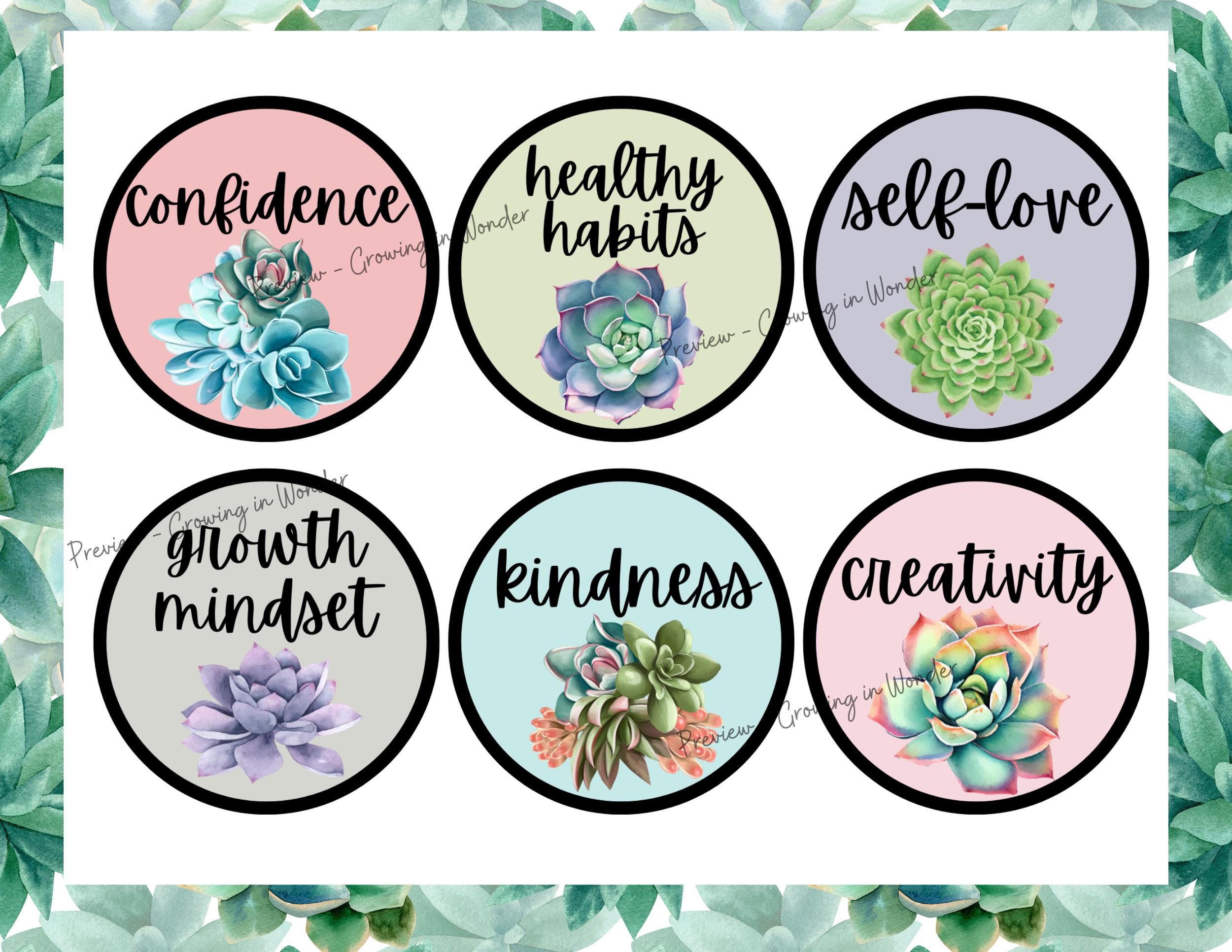 Mental Health Spring Succulent Bulletin Board: Things I Can Grow - Etsy