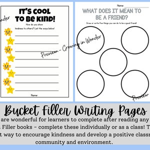 Bucket Filler Classroom Activity, Writing, Posters, Back to School - Etsy