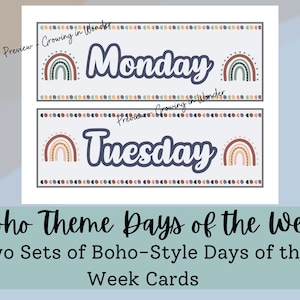 Days of the Week (boho Theme) - Etsy