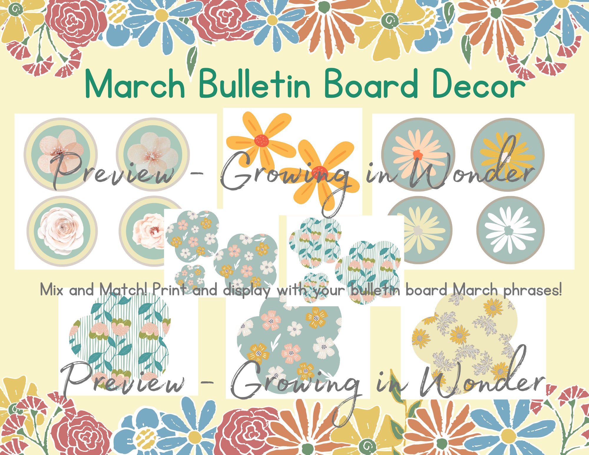 March, Spring Bulletin Board - Etsy