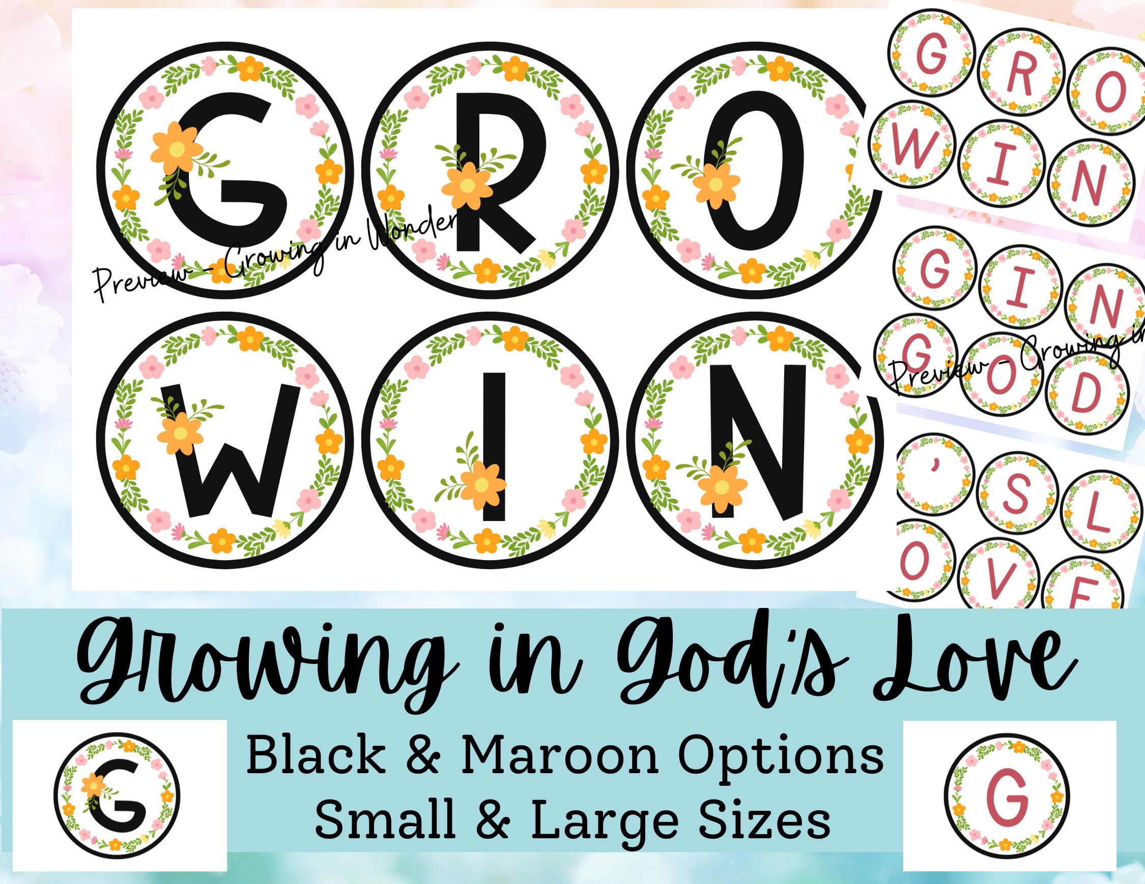 Spring Bible Bulletin Board: Growing in God's Love - Etsy