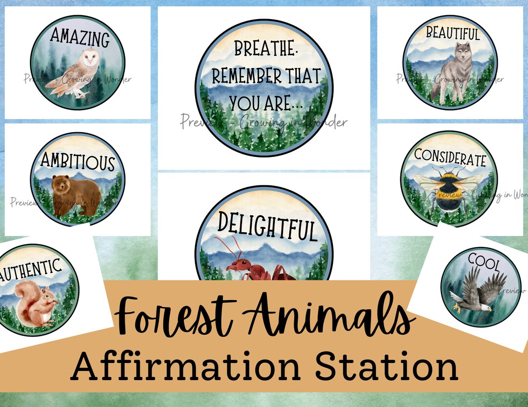 Fall Forest Animals Affirmation Station - Etsy