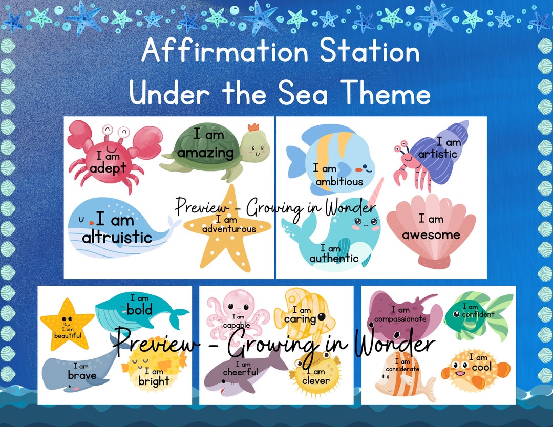 Under the Sea, Ocean Animal Affirmation Station - Etsy