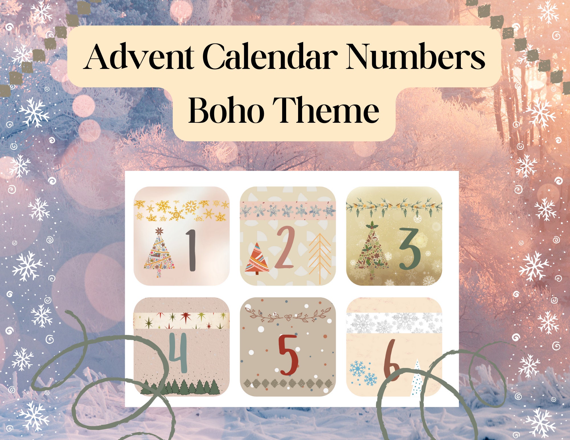 Christmas Advent Calendar Numbers - Etsy