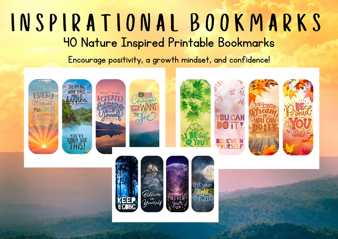 Inspirational Quotes Printable Bookmarks - Etsy