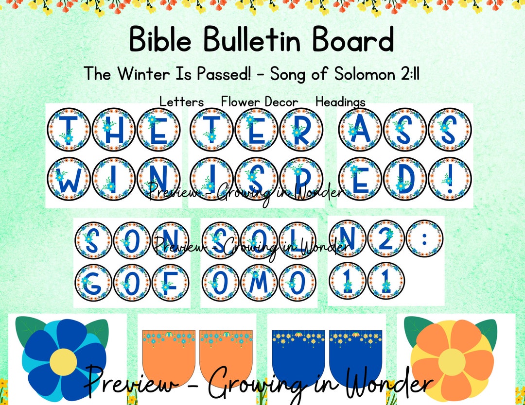 Spring Bible, Christian Bulletin Board - Etsy