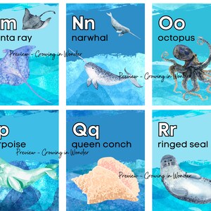 Ocean Animal, Under the Sea Alphabet Posters, Printable Classroom Decor ...